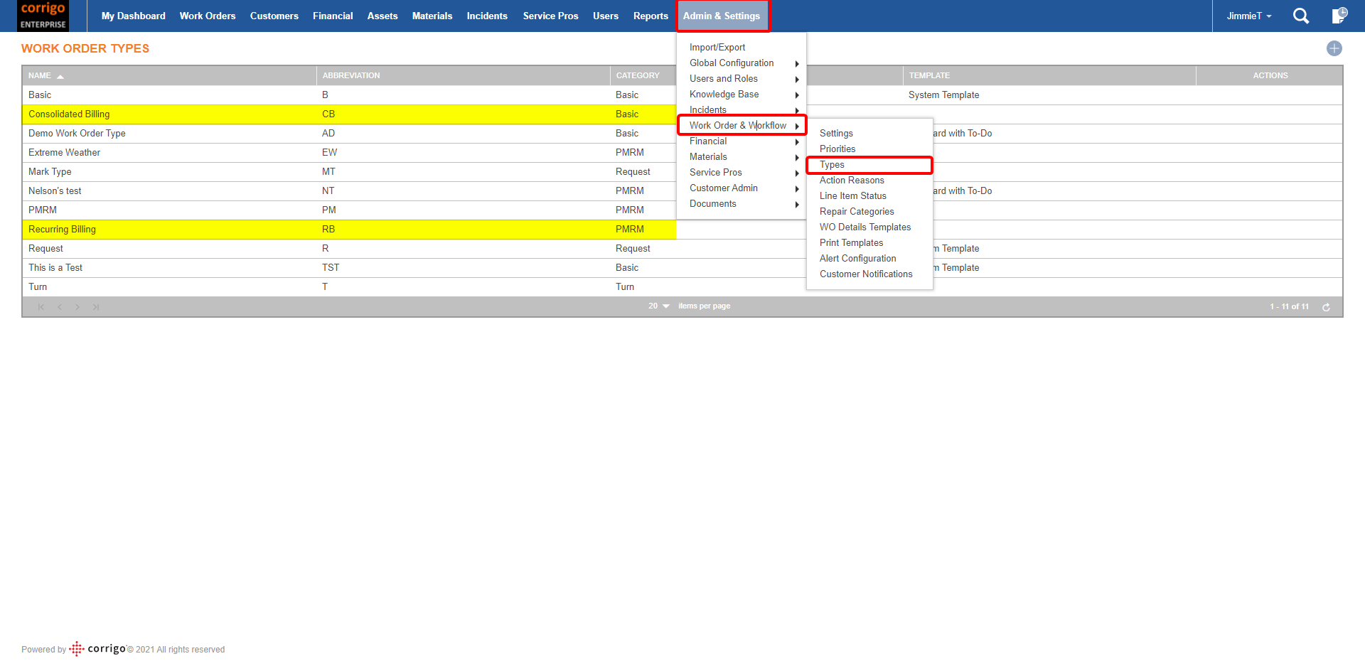 Corrigo Enterprise 9 - Work Orders - Consolidated Billing vs Recurring ...